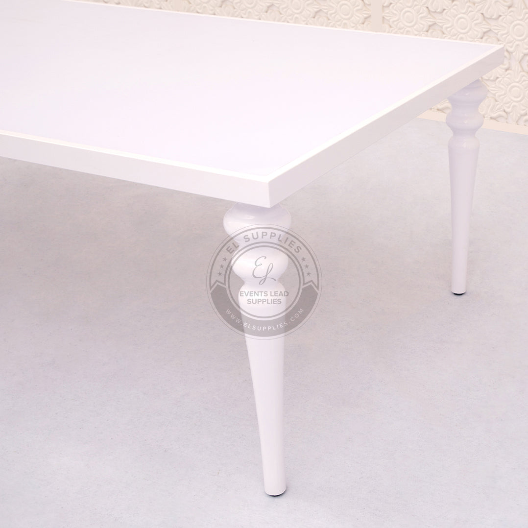 KAIROS Dining Table White Frame with White Glass Top — EL Supplies UK